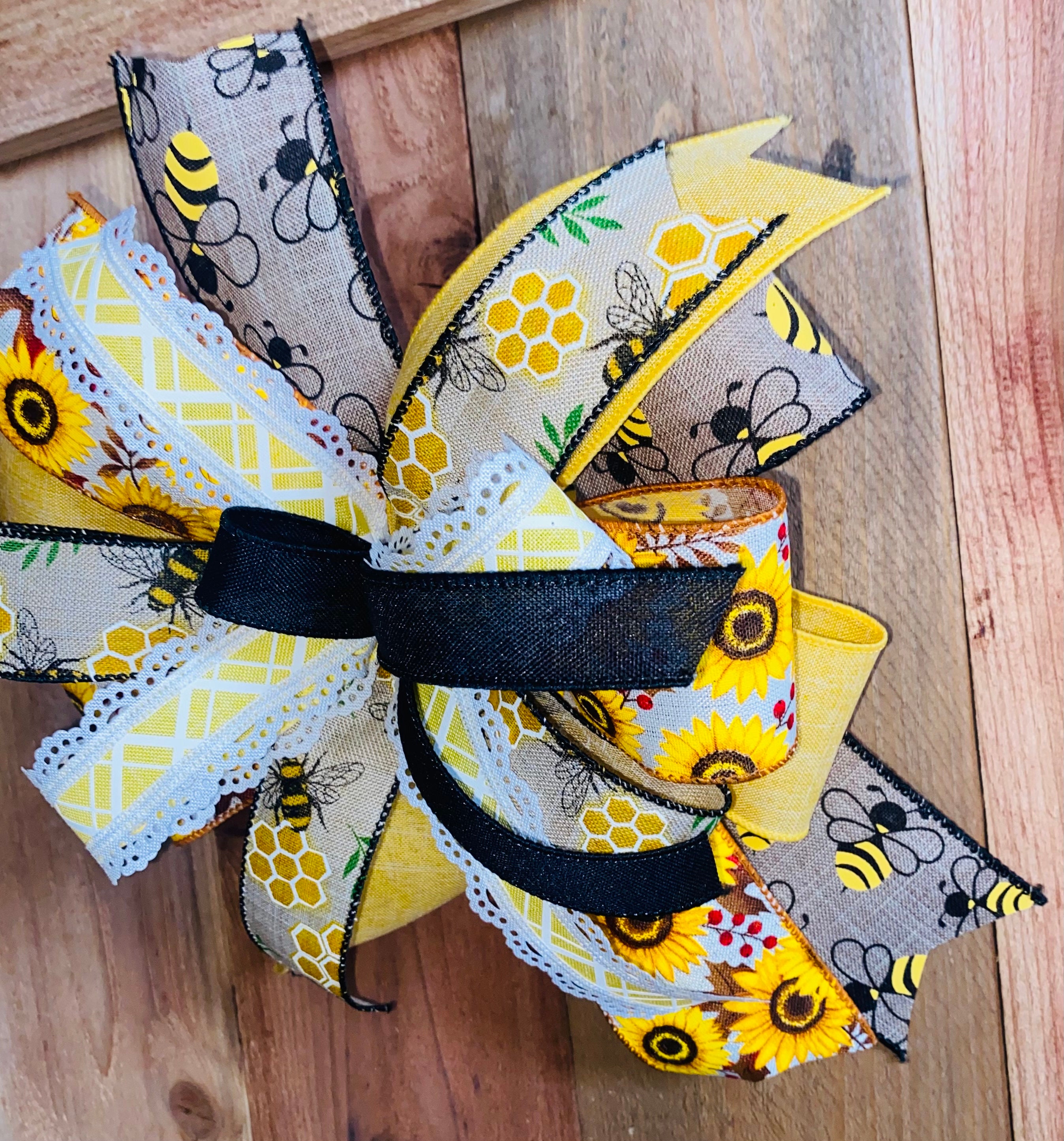 Sunflower Bow, Fall Bow, Bumble Bee Bow, Bee Bow, Sunflower & Bee Bow ...