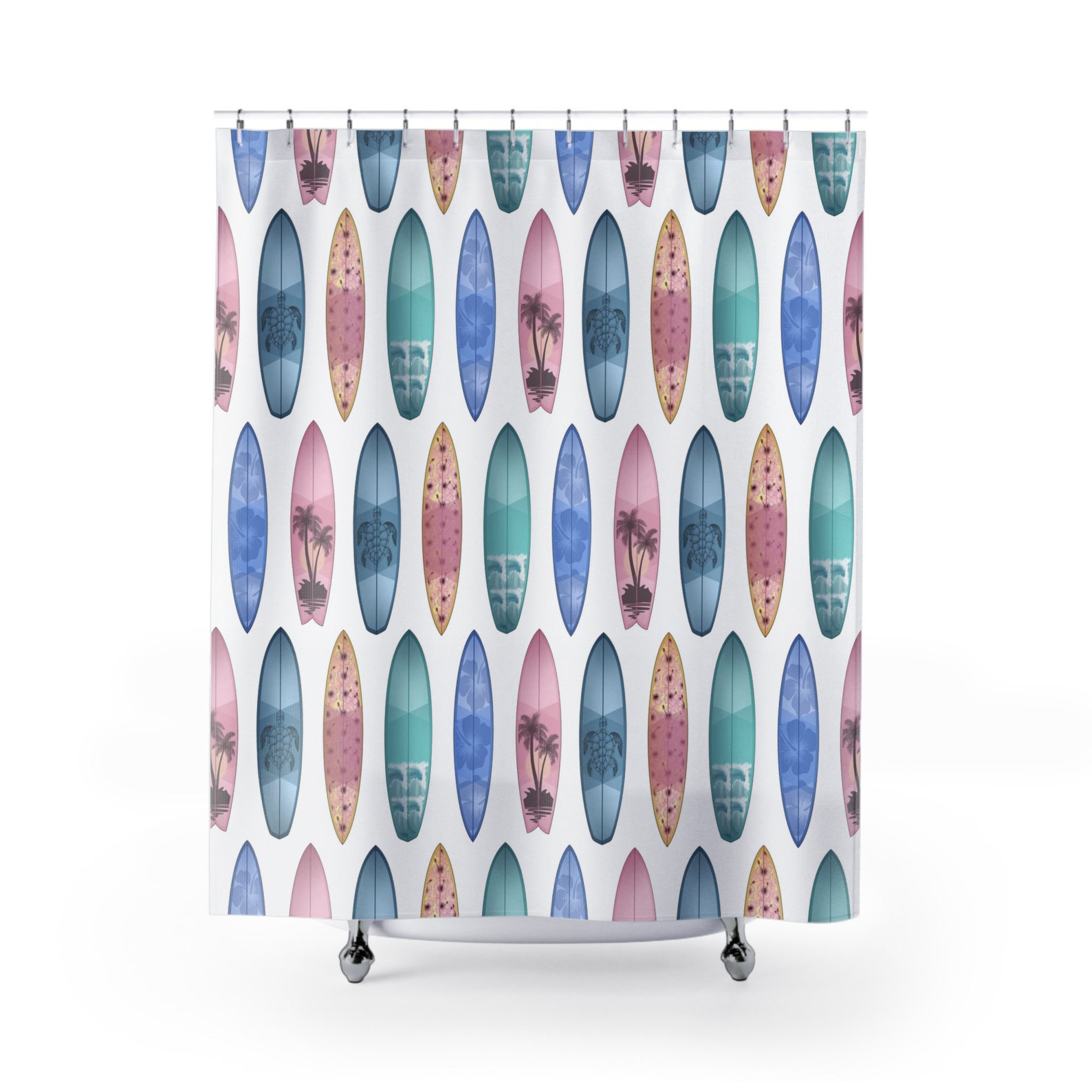 Multicolor Surfboard Shower Curtain / Home Decor / Bathroom Decor ...