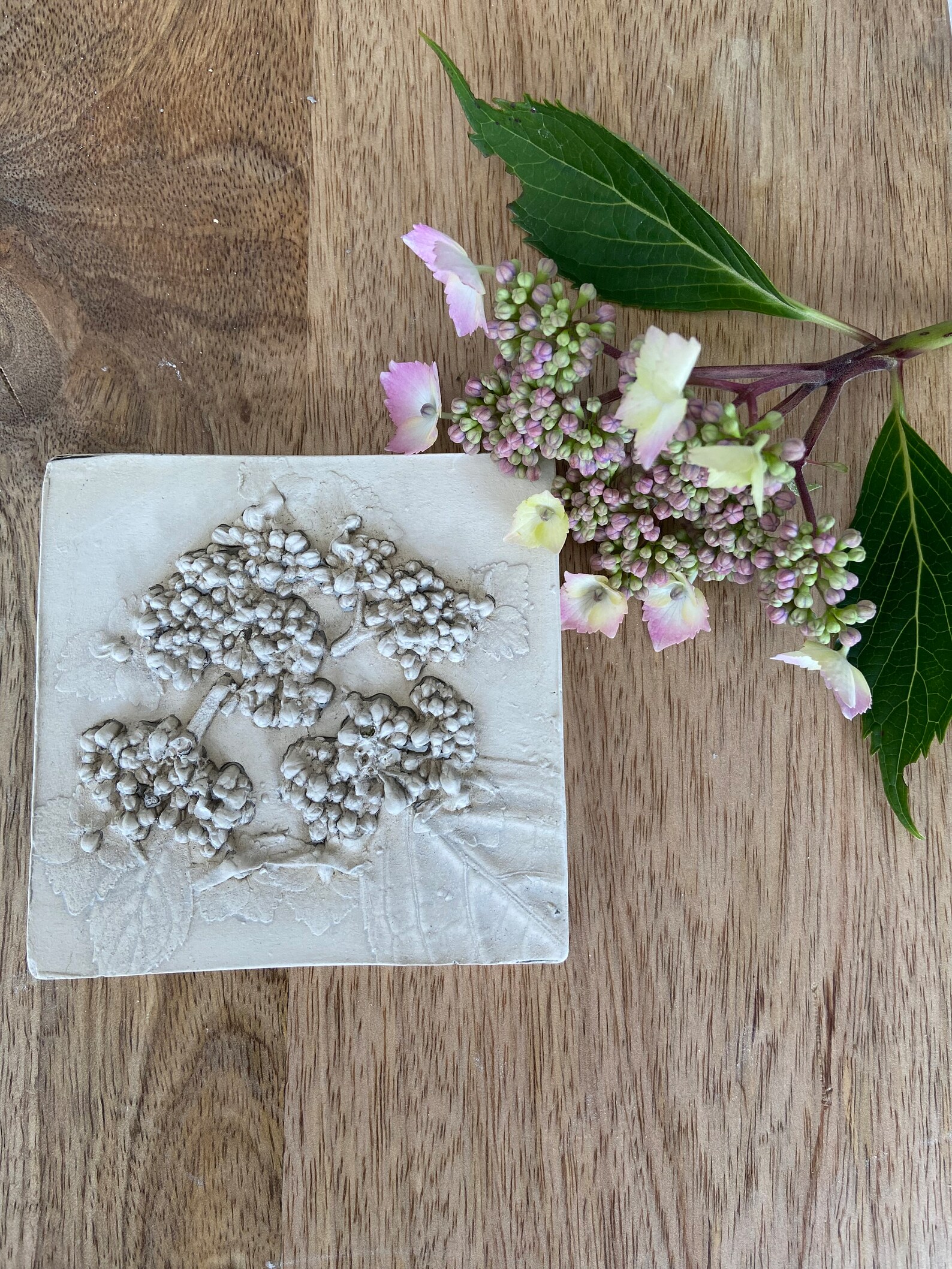Hydrangea Decorative Plaster Tile Moulding. Calming Decor. Gift for Mum ...