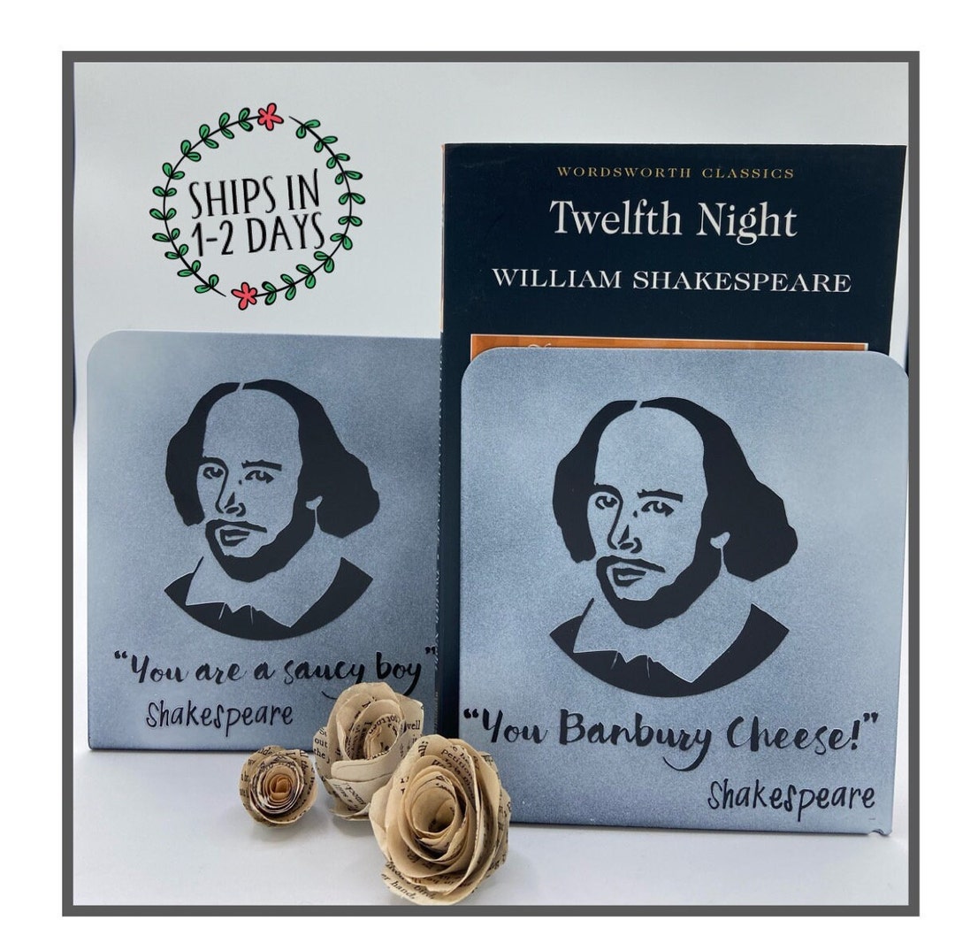 William Shakespeare Metal Bookends. you Are a Saucy Boy, you Banbury ...