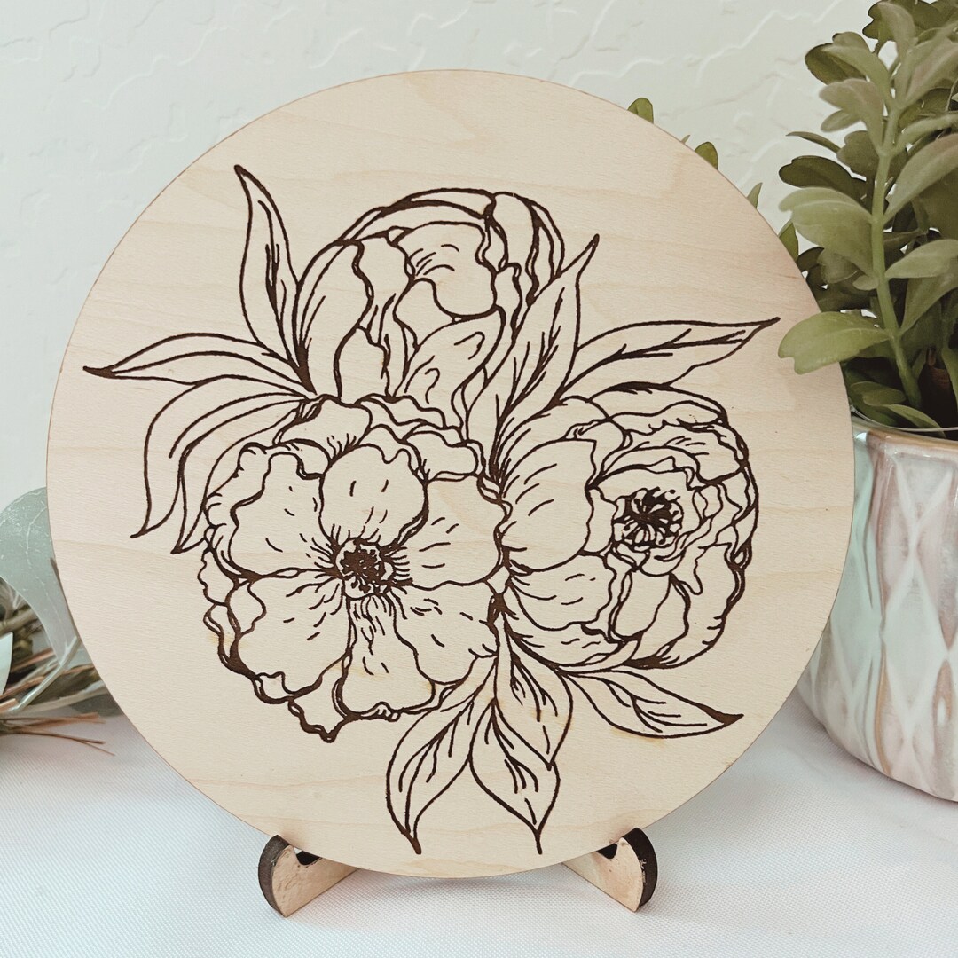 Peony Background for Laser Engraving SVG - Etsy