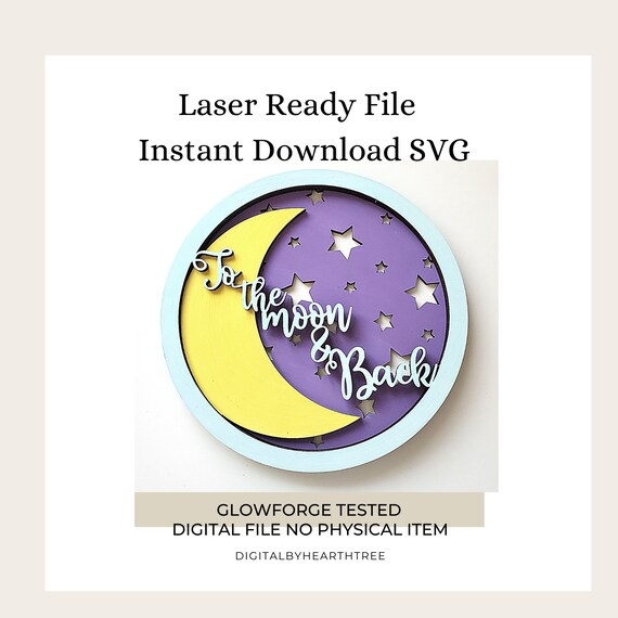 SVG Digital File Moon Baby Nursery Sign Laser Cut Layered - Etsy