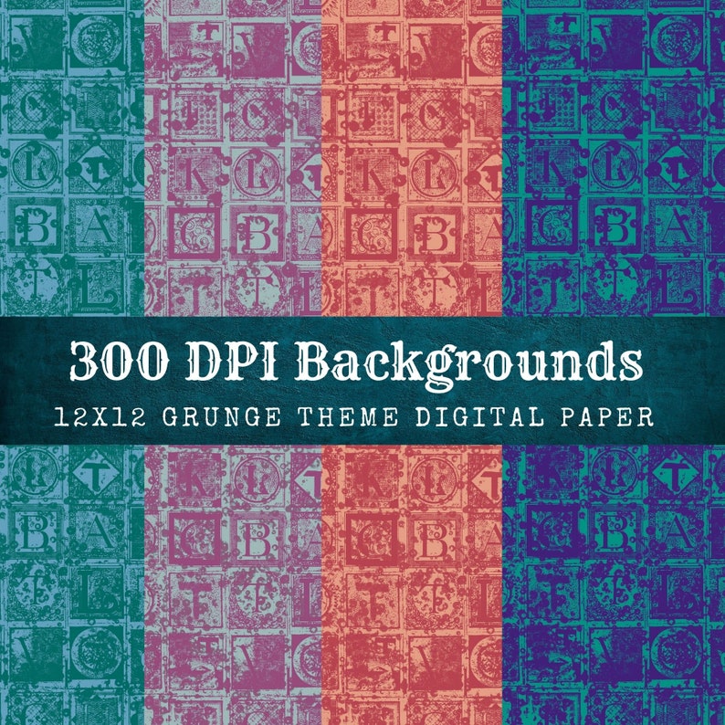 Grunge Digital Paper 16 Designs 300 Dpi 12 X12 Instant Download Collage ...