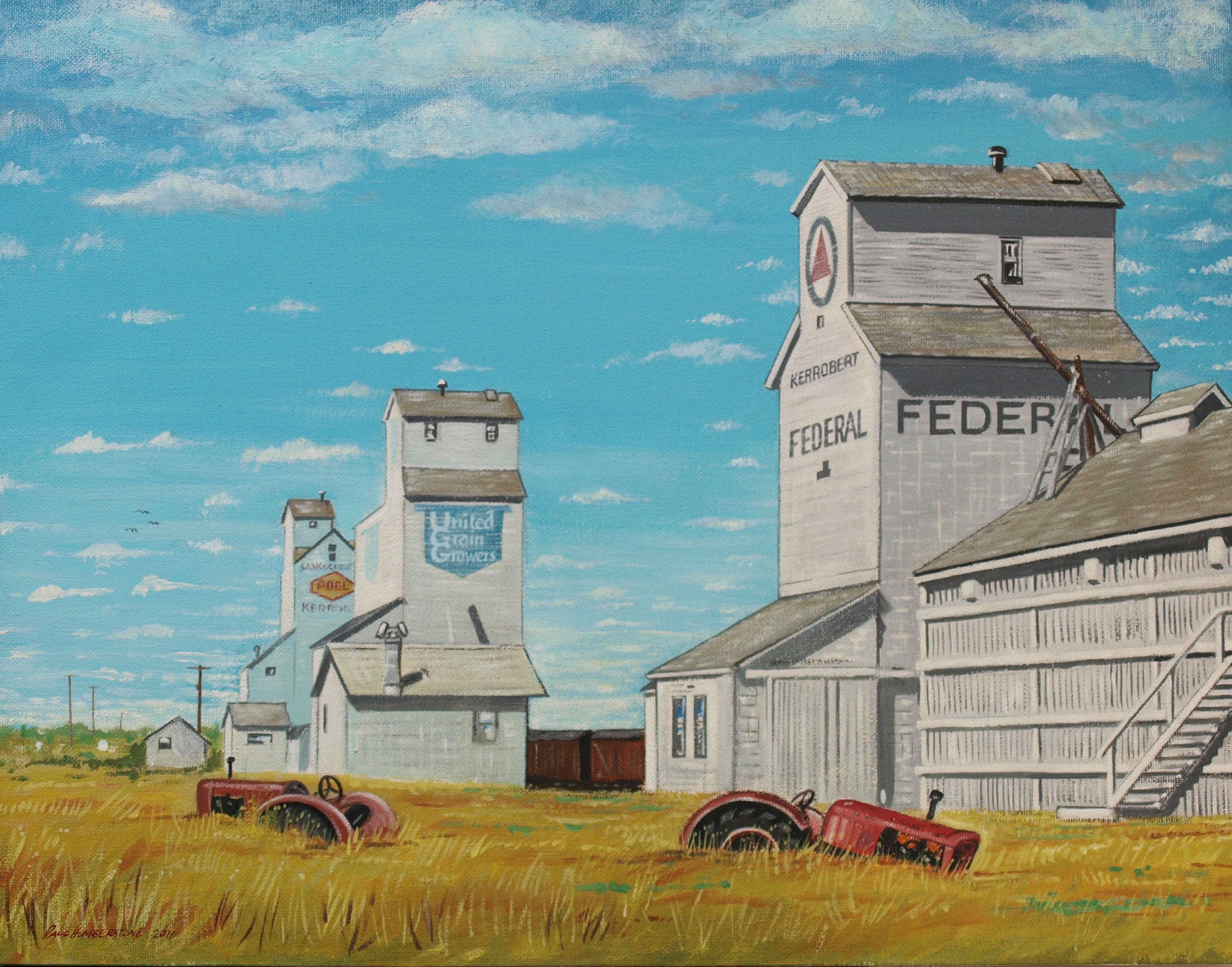 Print From Original Painting of Canadian Grain Elevators Photographed ...