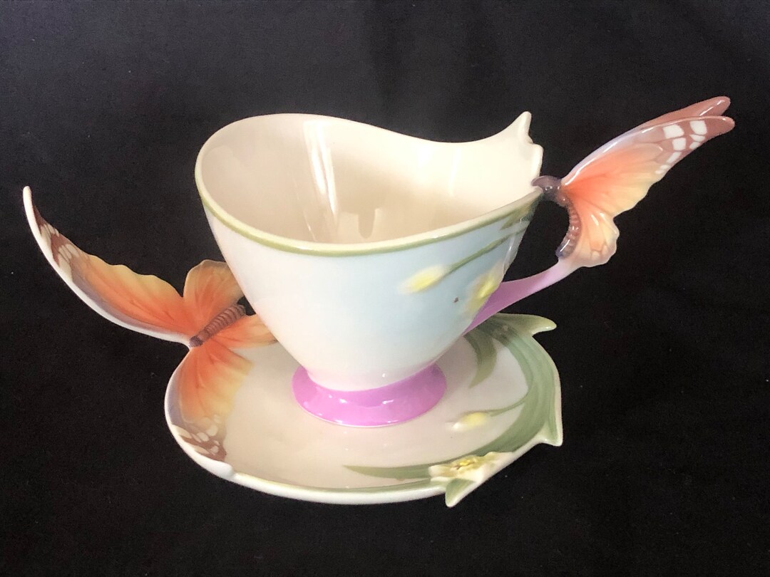 Franz Porcelain Butterfly Cup and Saucer Designed by Jen Woo - Etsy