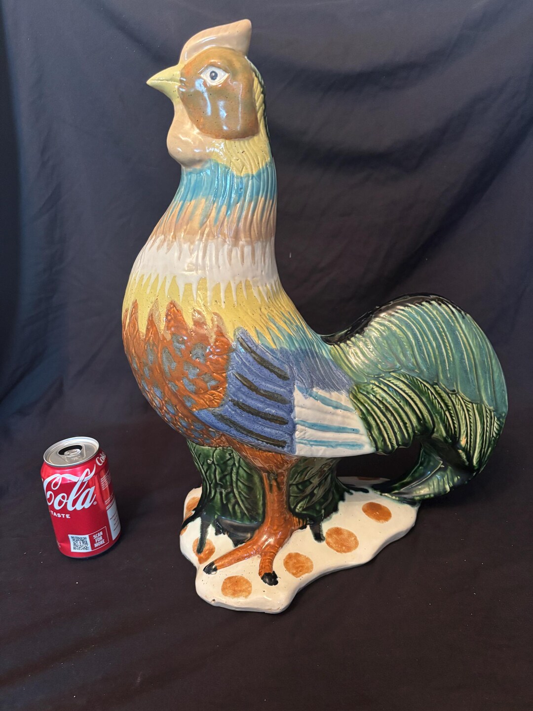 Vintage Large Life Size Ceramic Rooster / Cockerel Statue / Antique ...