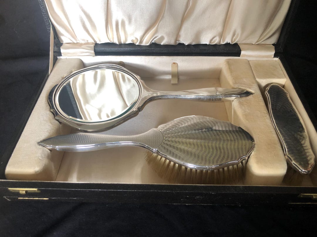 Art Deco Solid Silver Vanity Set in Original Case - Etsy