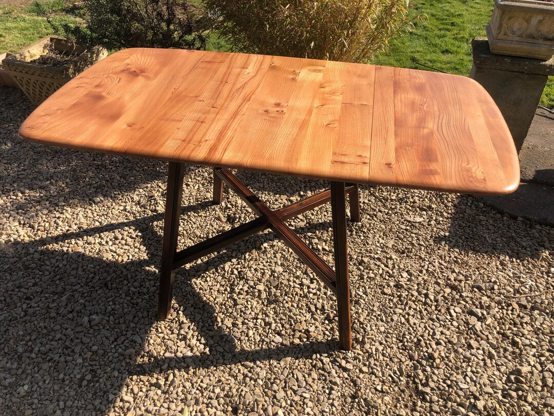 Ercol Drop Leaf Table Blue Label Solid Elm Model 377 - Etsy