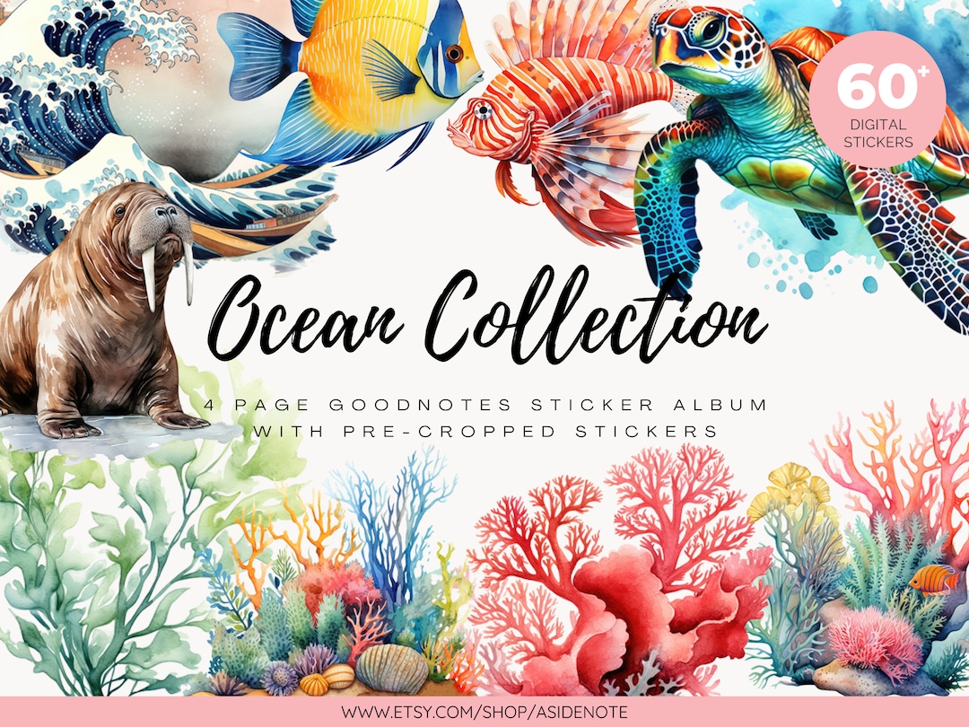 Ocean Collection Goodnotes Planner Stickers | Notability Digital ...