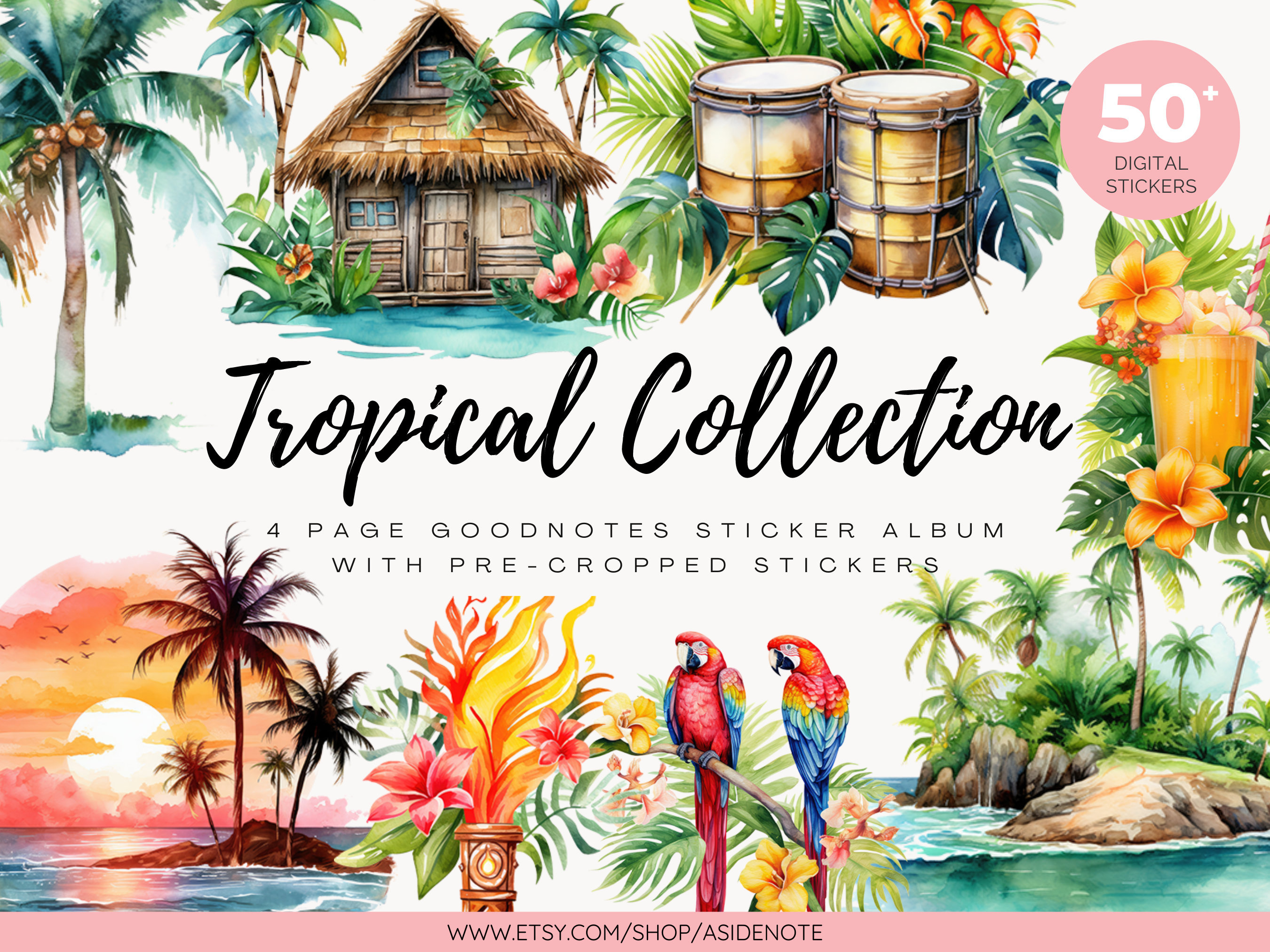 Tropical Collection Goodnotes Planner Stickers | Notability Digital ...