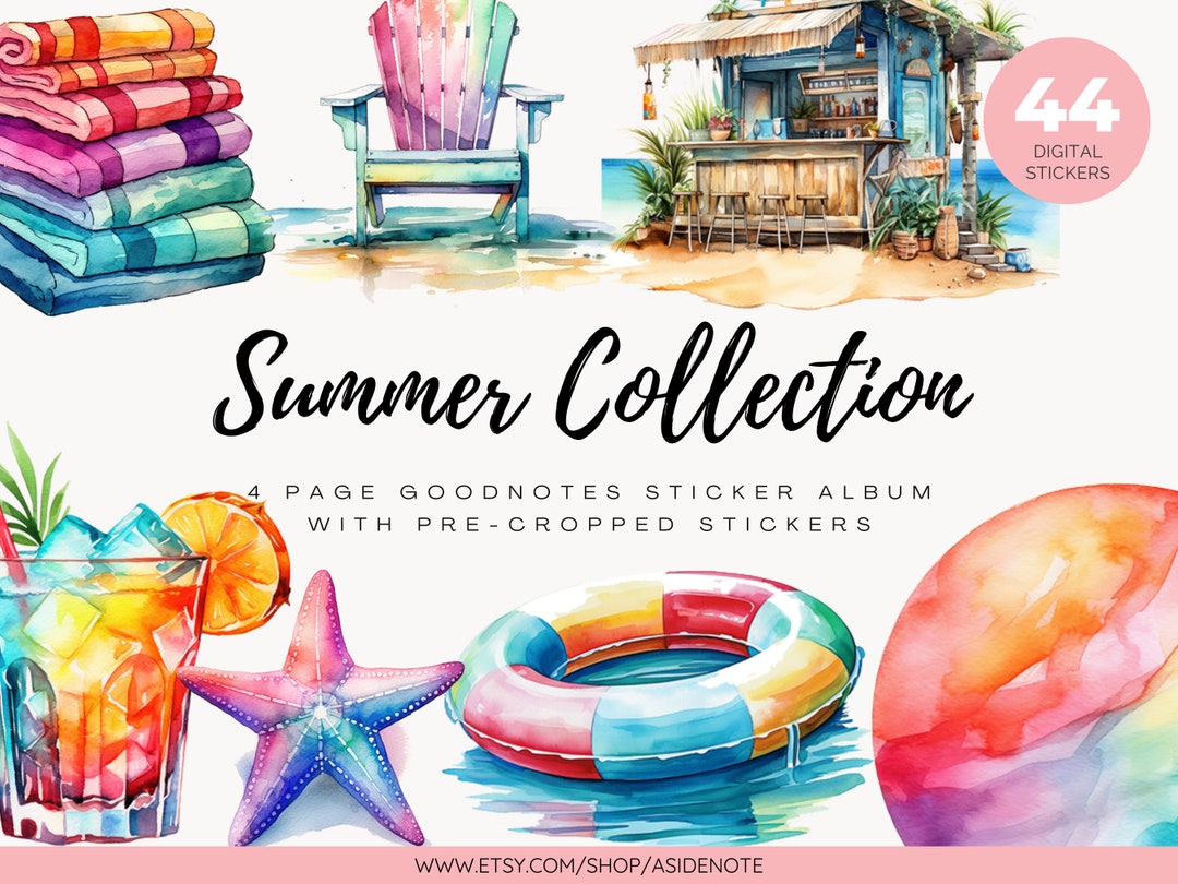 Summer Collection Tropical Beach Goodnotes Planner Stickers ...