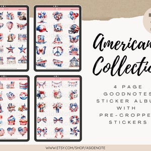 Americana Patriotic Collection Goodnotes Planner Stickers | Notability ...