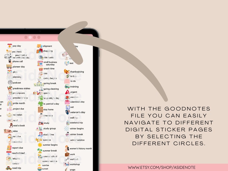 Everyday Life Text With Icons Goodnotes Planner Stickers Notability ...