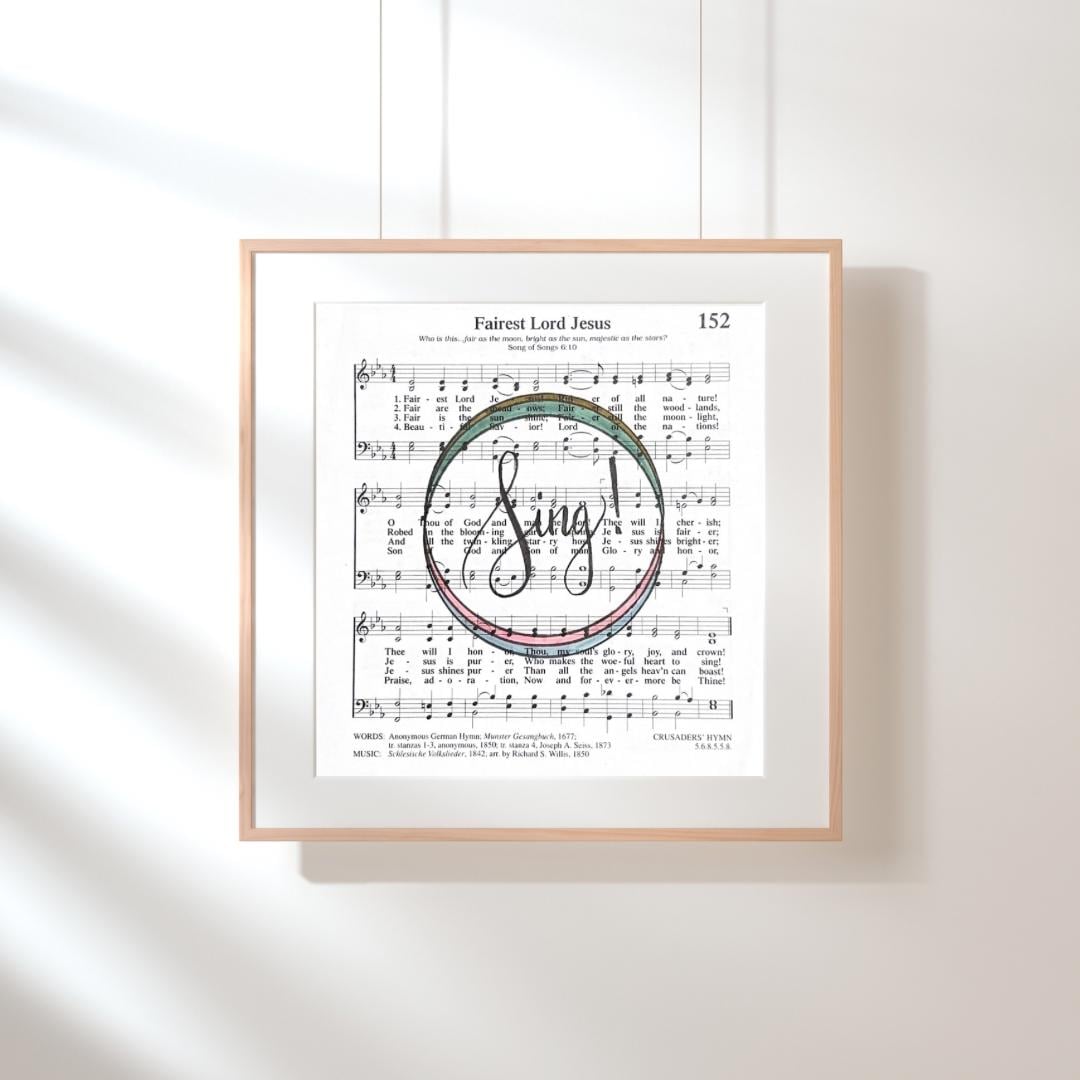 Handlettered Hymnal Art Print “sing!” (digital Download) - Etsy