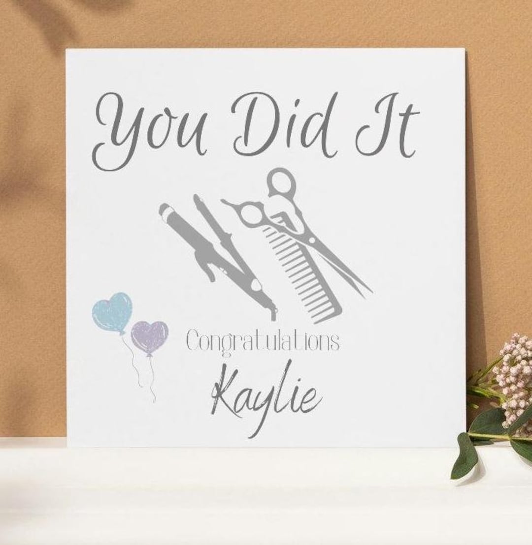 Hairdressing Congratulations Card., Exam Pass, Congratulations Card - Etsy