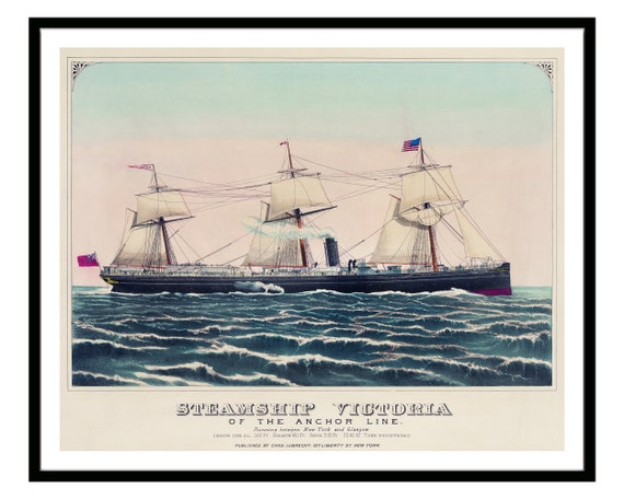 Steamship Victoria Vintage Steampunk Art Illustration Patent - Etsy
