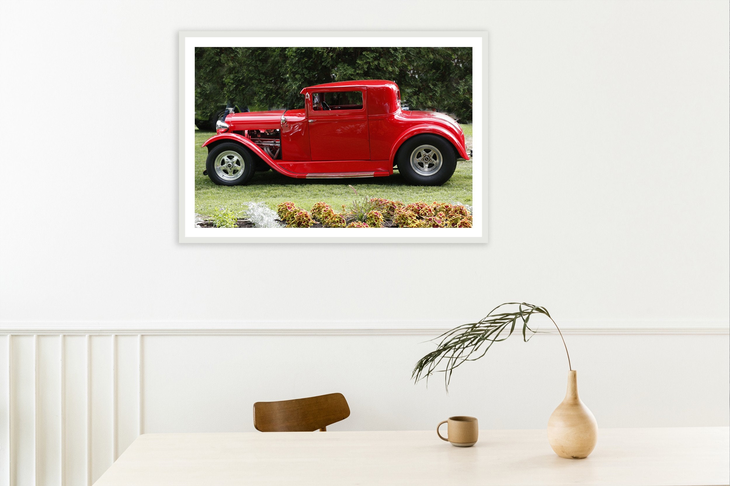 Retro Red Car. Hang This Poster in Your Home, Office, or Garage to Add ...