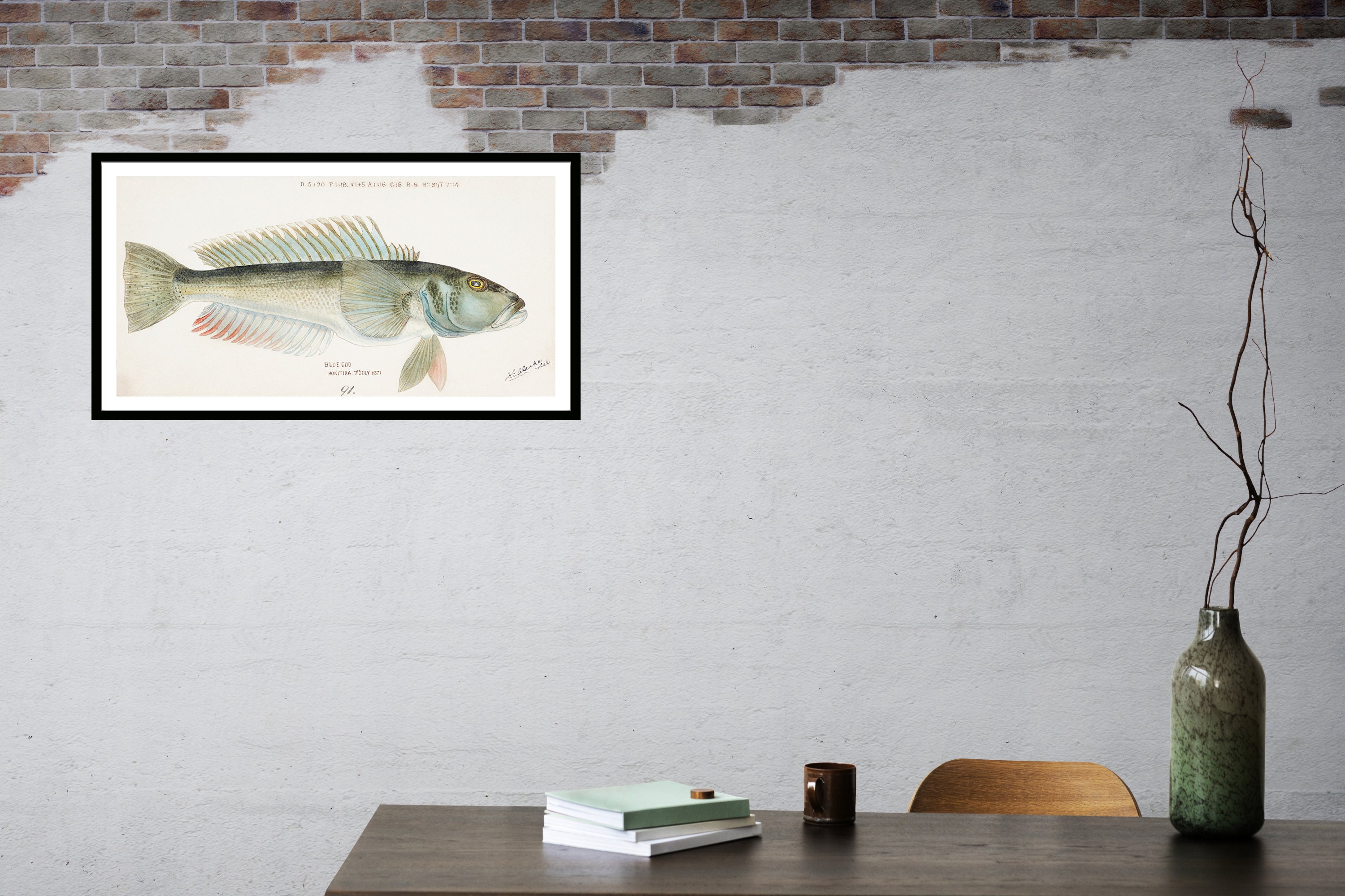 Antique Fish Parapercis Vintage Illustration Patent Print Poster Gift ...