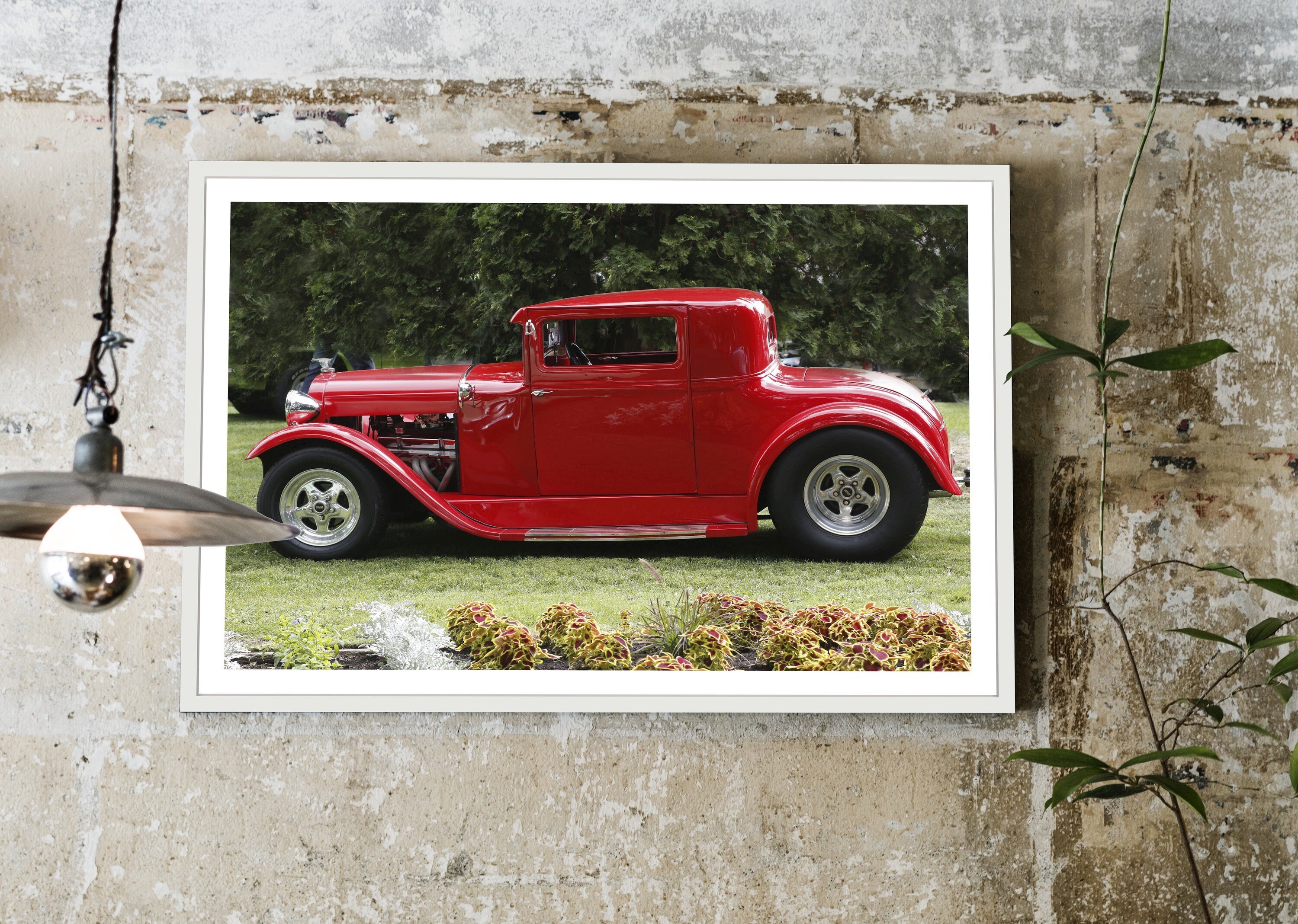 Retro Red Car. Hang This Poster in Your Home, Office, or Garage to Add ...