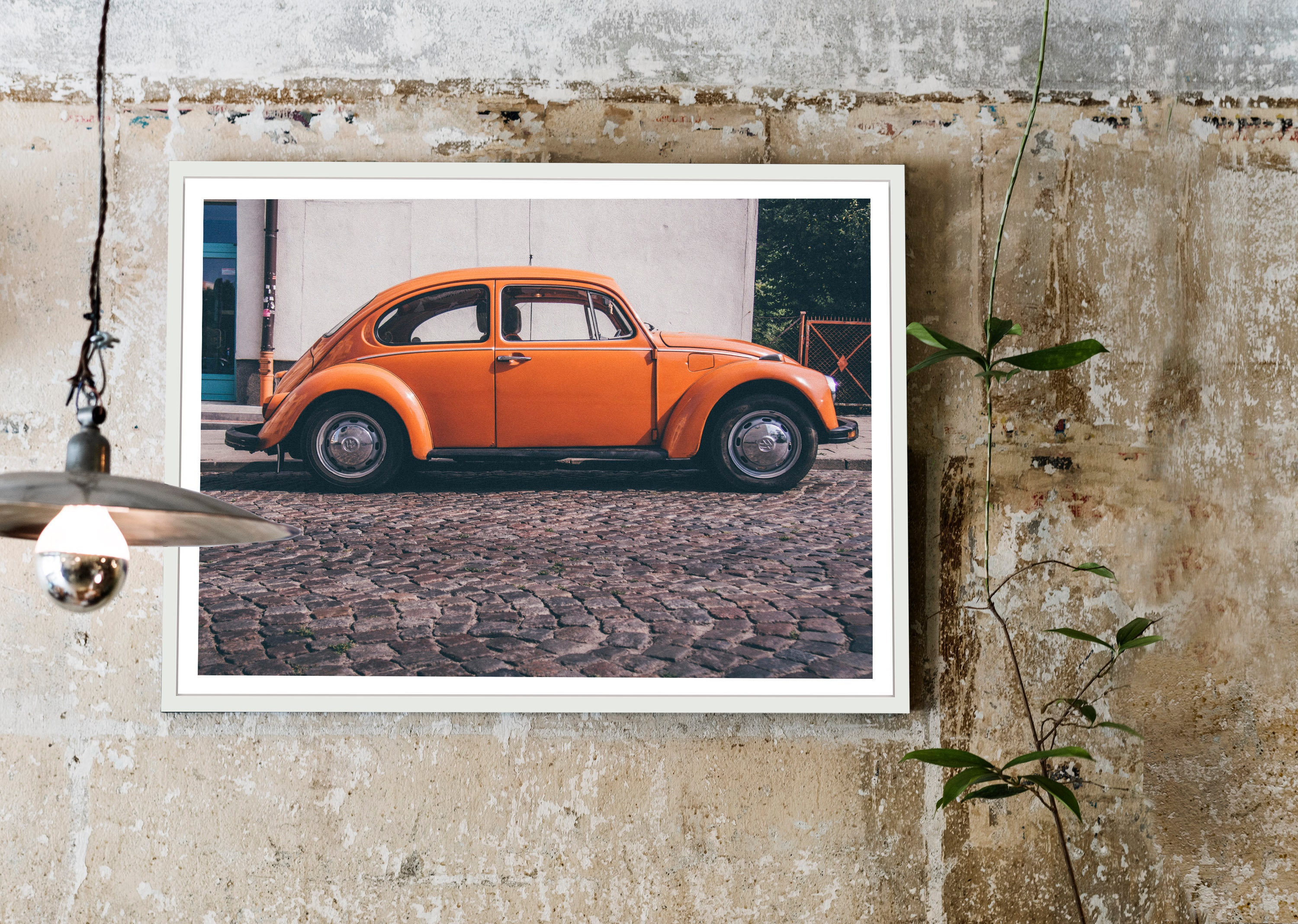 Poster of the Orange Volkswagen Beetle Car - Etsy