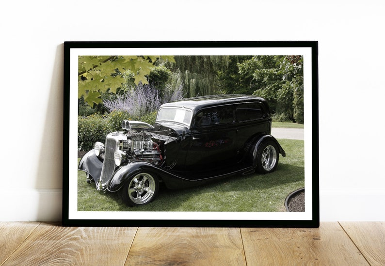 This Poster Features a 1934 Ford, an Iconic American Car Produced by ...
