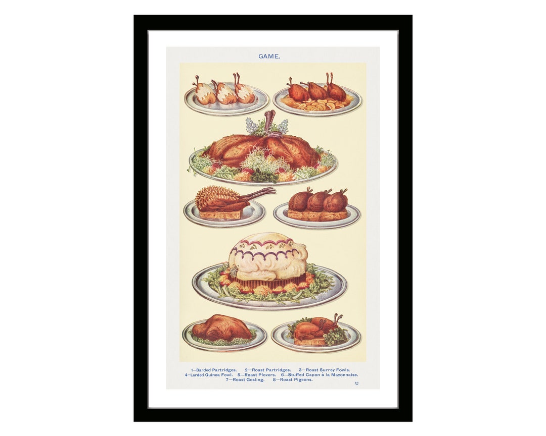 Victorian Affiche Cuisine Game Varieties Vintage Cooking Book Poster ...