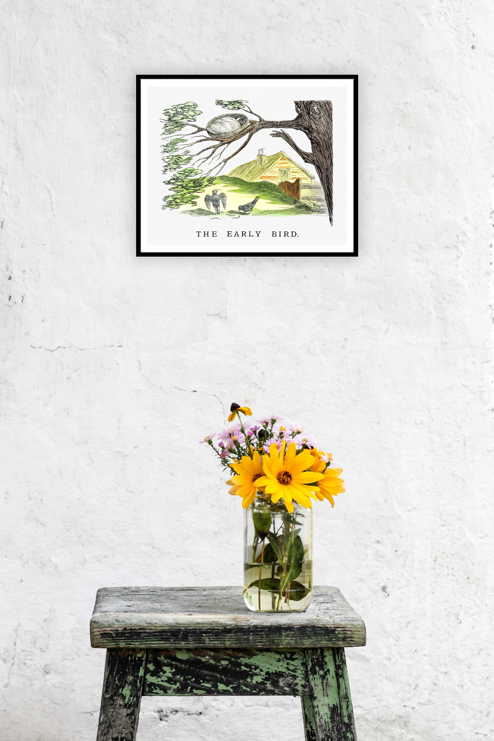 1800s Early Bird British Humor Vintage Caricature Drawing - Etsy