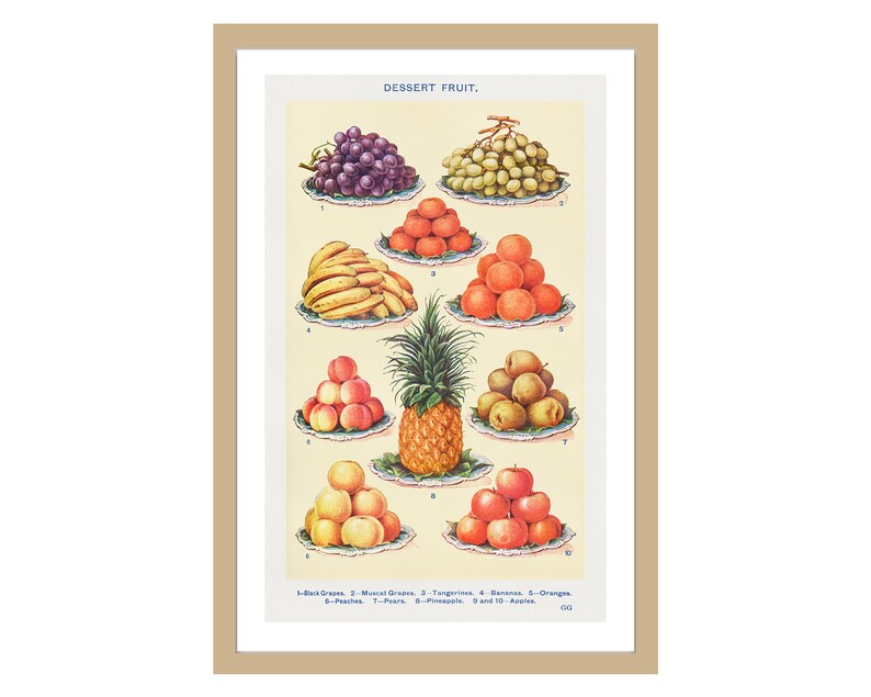 Victorian & French Cuisine Dessert Fruits Set Vintage Cooking Book ...