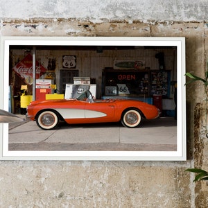 Poster of the Corvette Car Outside the Route 66 Hackberry General Store ...