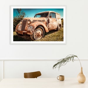Old Rusty Vintage Car Poster Depicted in Vibrant, Lifelike Detail ...