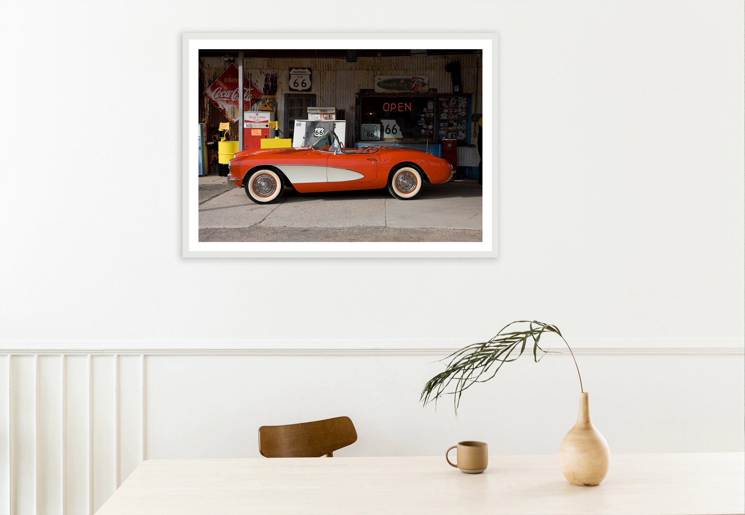 Poster of the Corvette Car Outside the Route 66 Hackberry General Store ...