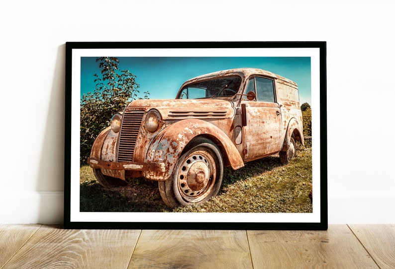 Old Rusty Vintage Car Poster Depicted in Vibrant, Lifelike Detail ...