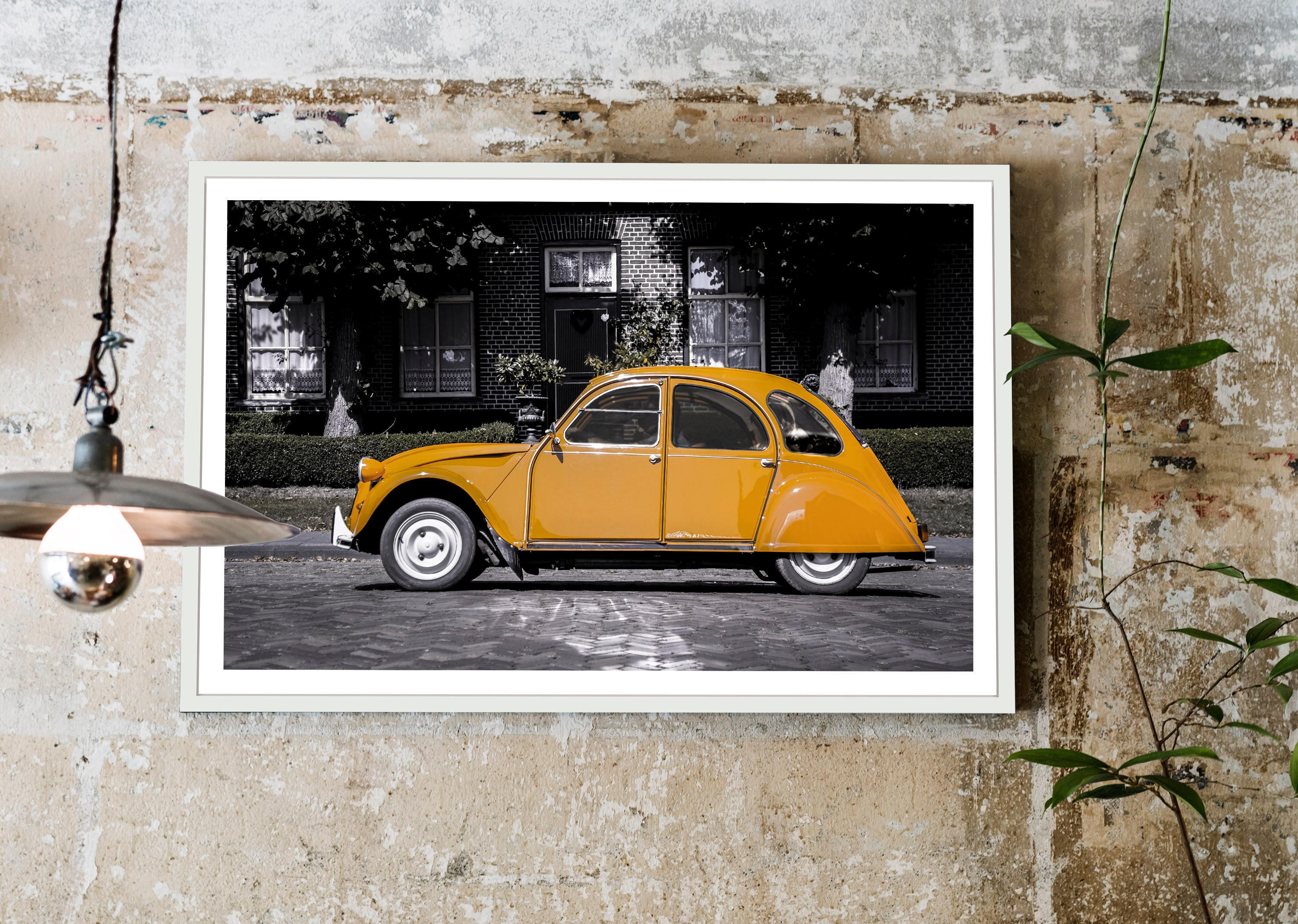 This Poster Features a Vintage Citroen 2CV, a Popular Car Model ...