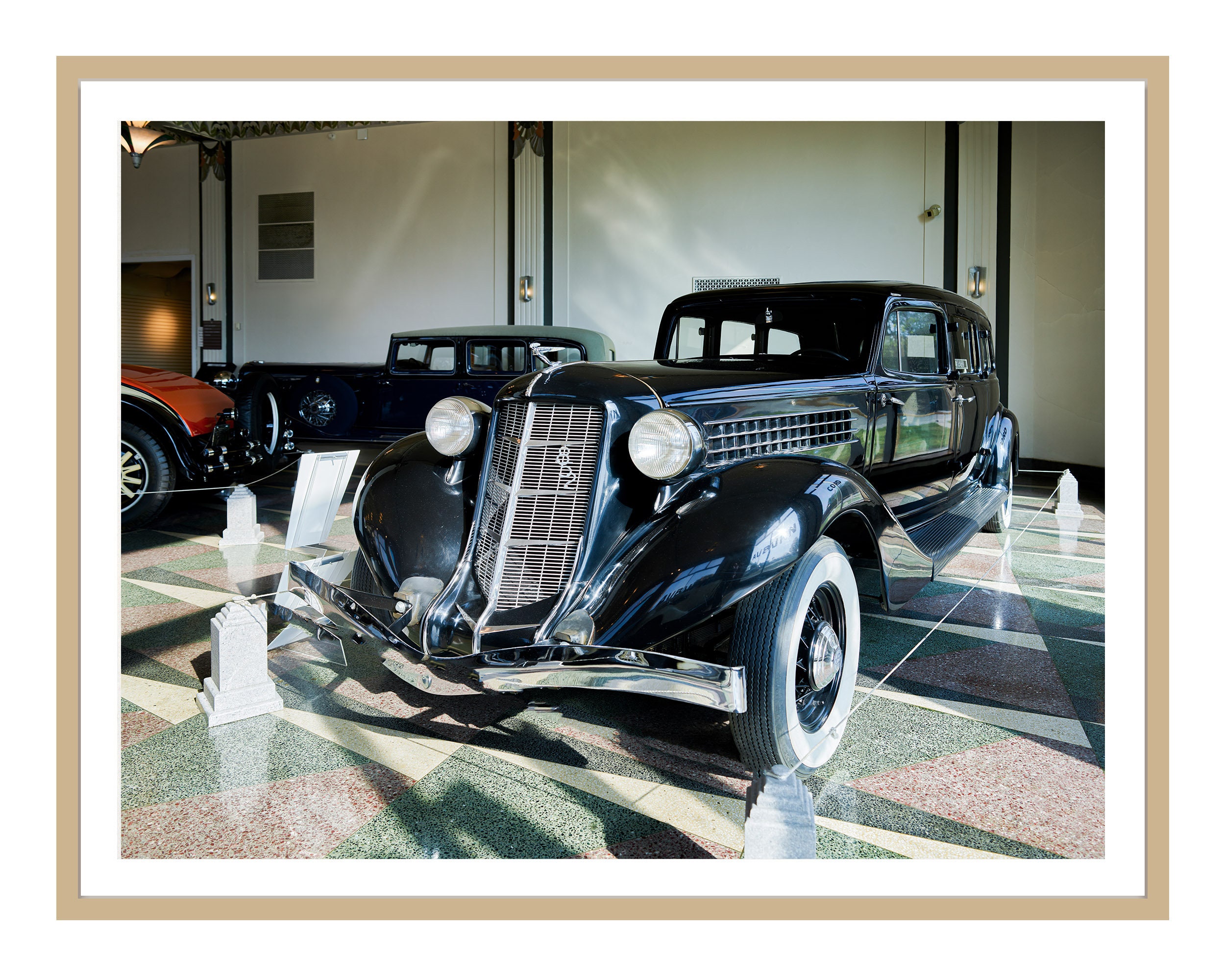Poster of Retro Classic Car Displays at the Auburn Cord Duesenberg in ...