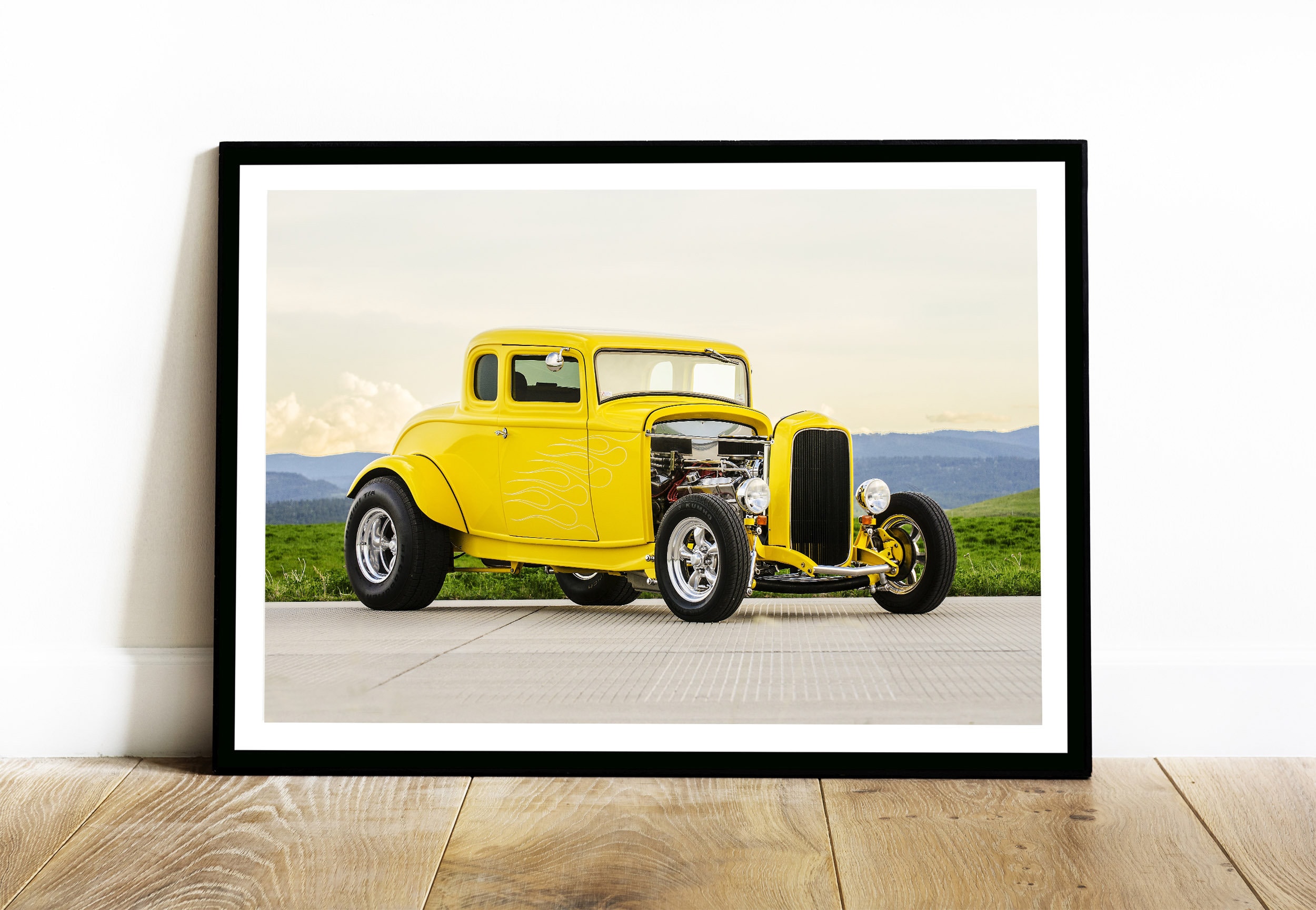 This Poster Features a Classic Ford Model B and Showcases the Car in a ...