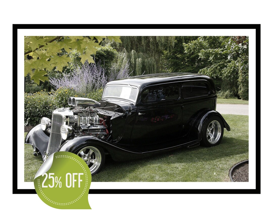 This Poster Features a 1934 Ford, an Iconic American Car Produced by ...