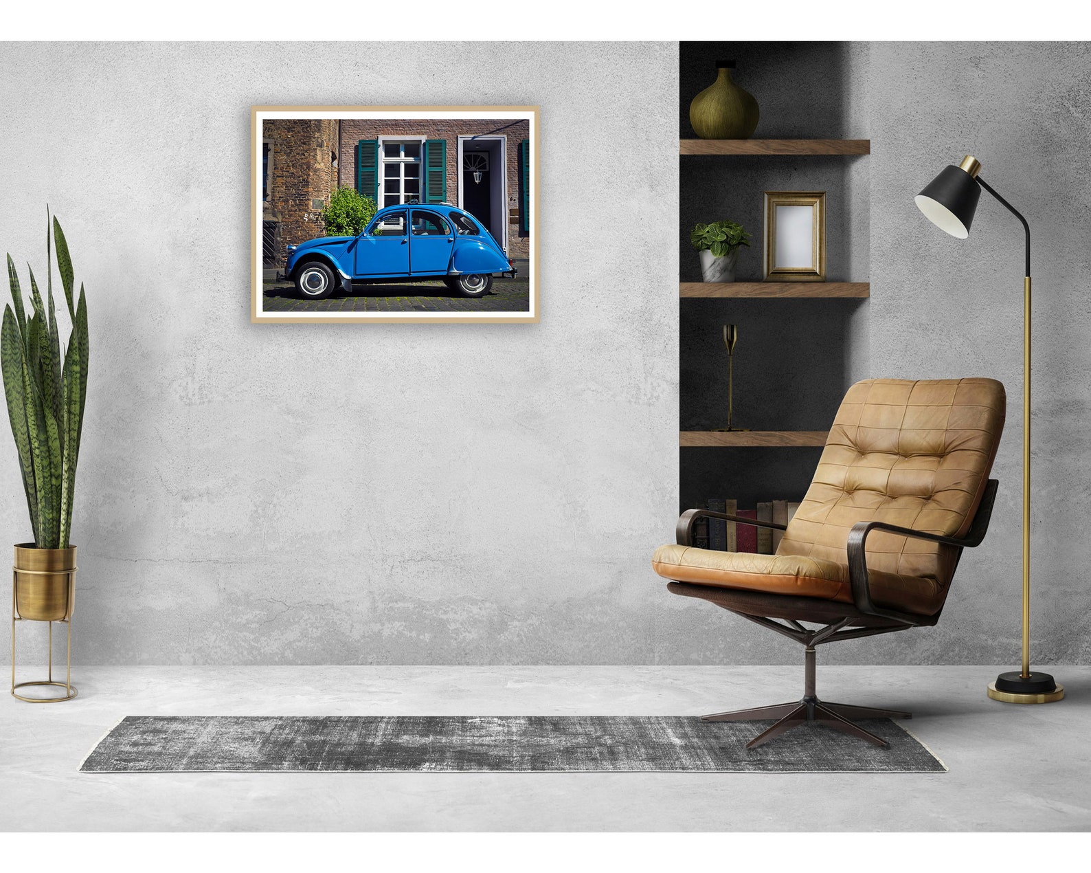 Poster of the Blue Volkswagen Beetle Car - Etsy