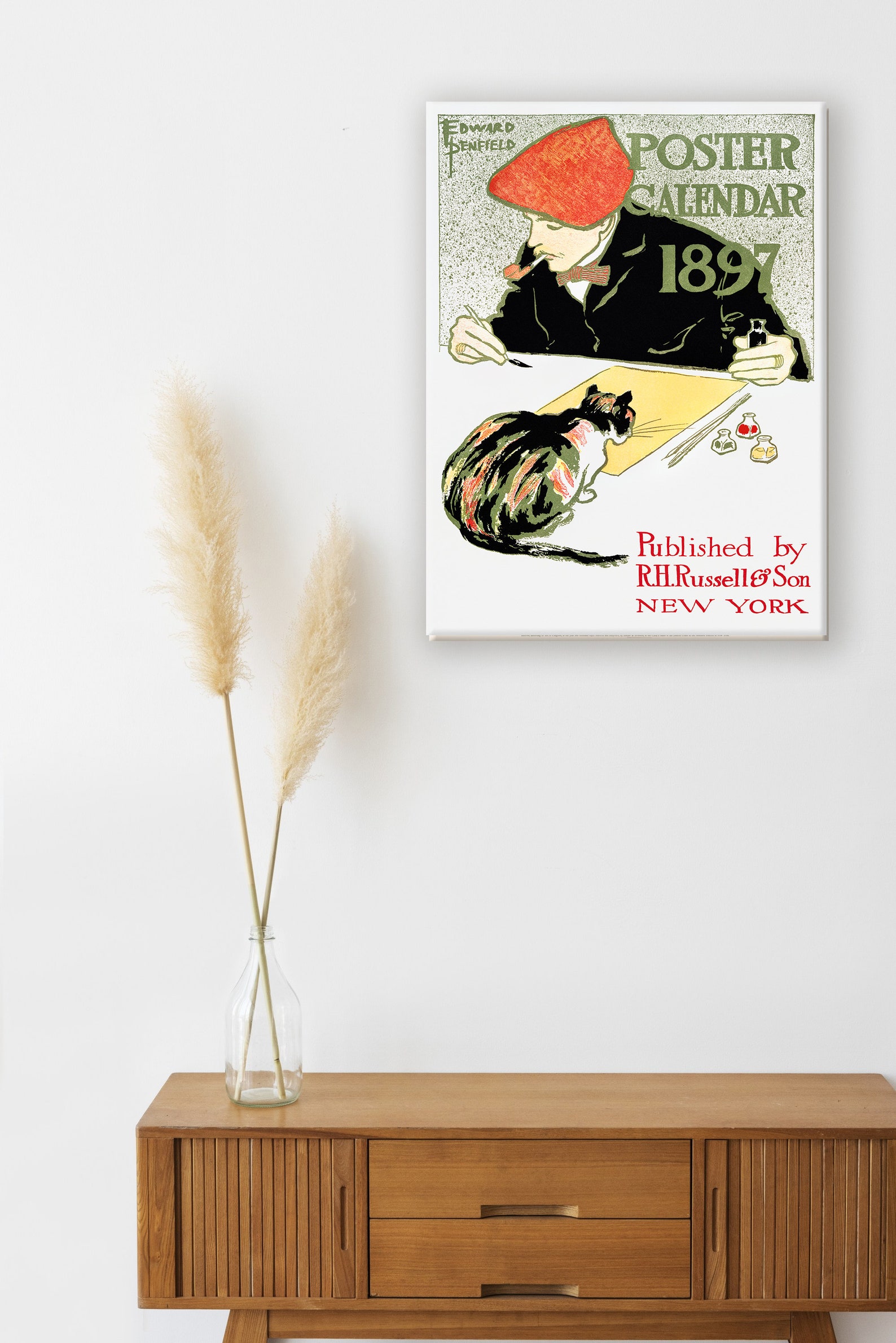 Vintage Poster Retro Calendar 1800s by Edward Penfield American Men ...