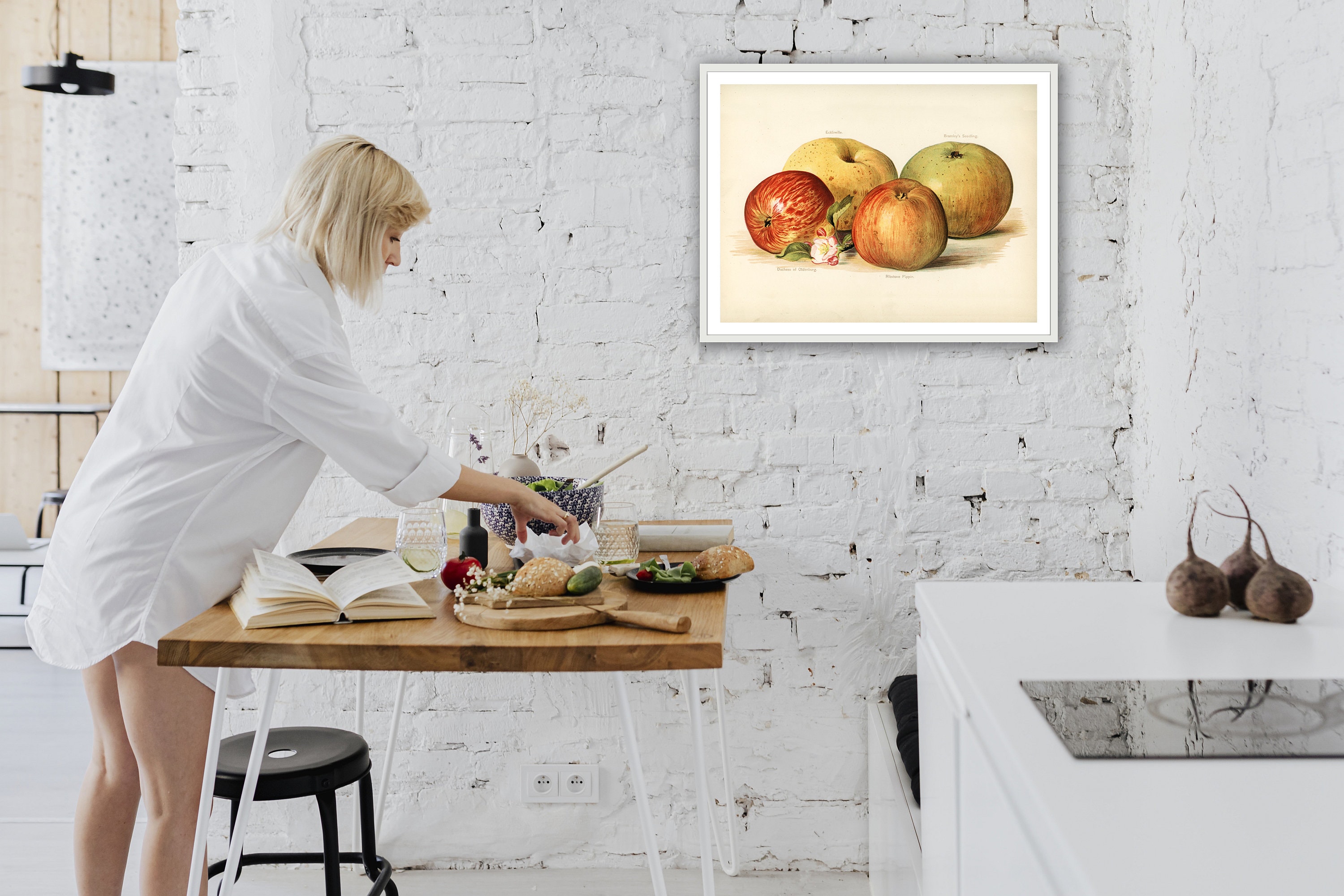 Apples Variety Set Vintage Botanical Poster Illustration From the Fruit ...