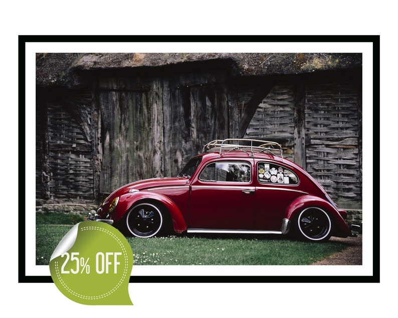 Red Old Beetle Car - Etsy