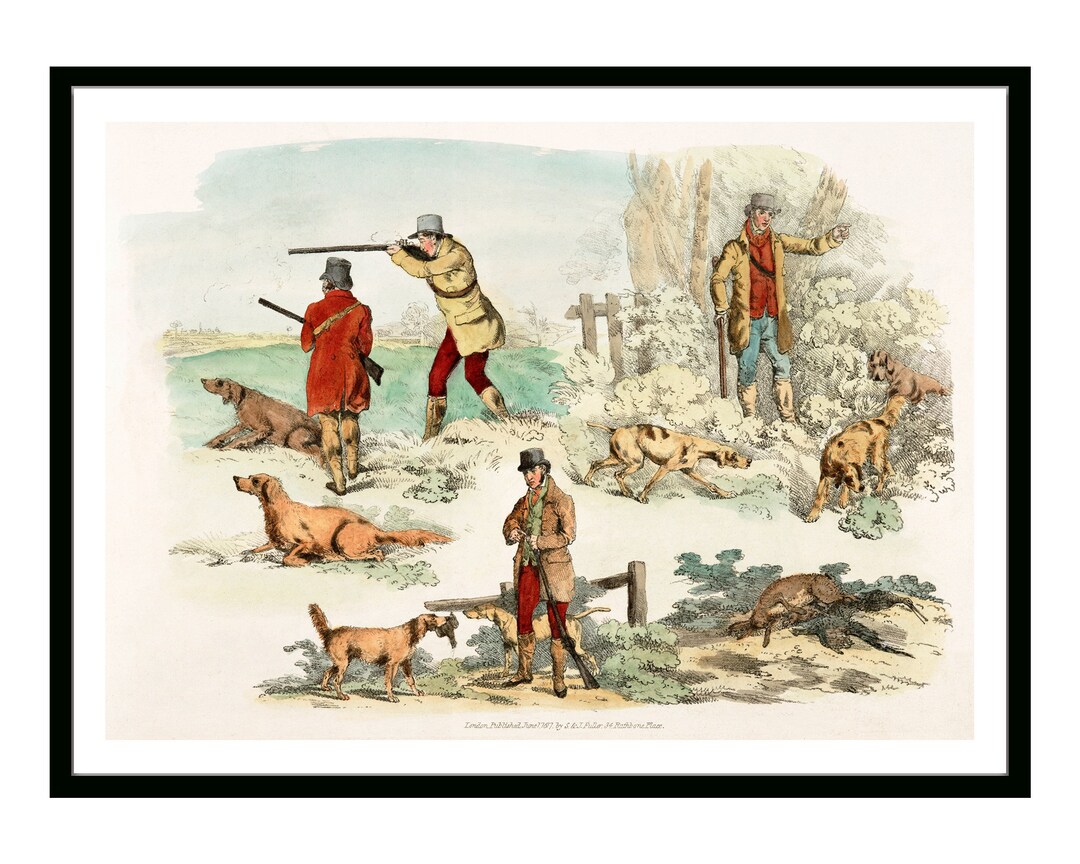 Vintage Poster Illustration of Pheasant Hunting From Sporting Sketches ...