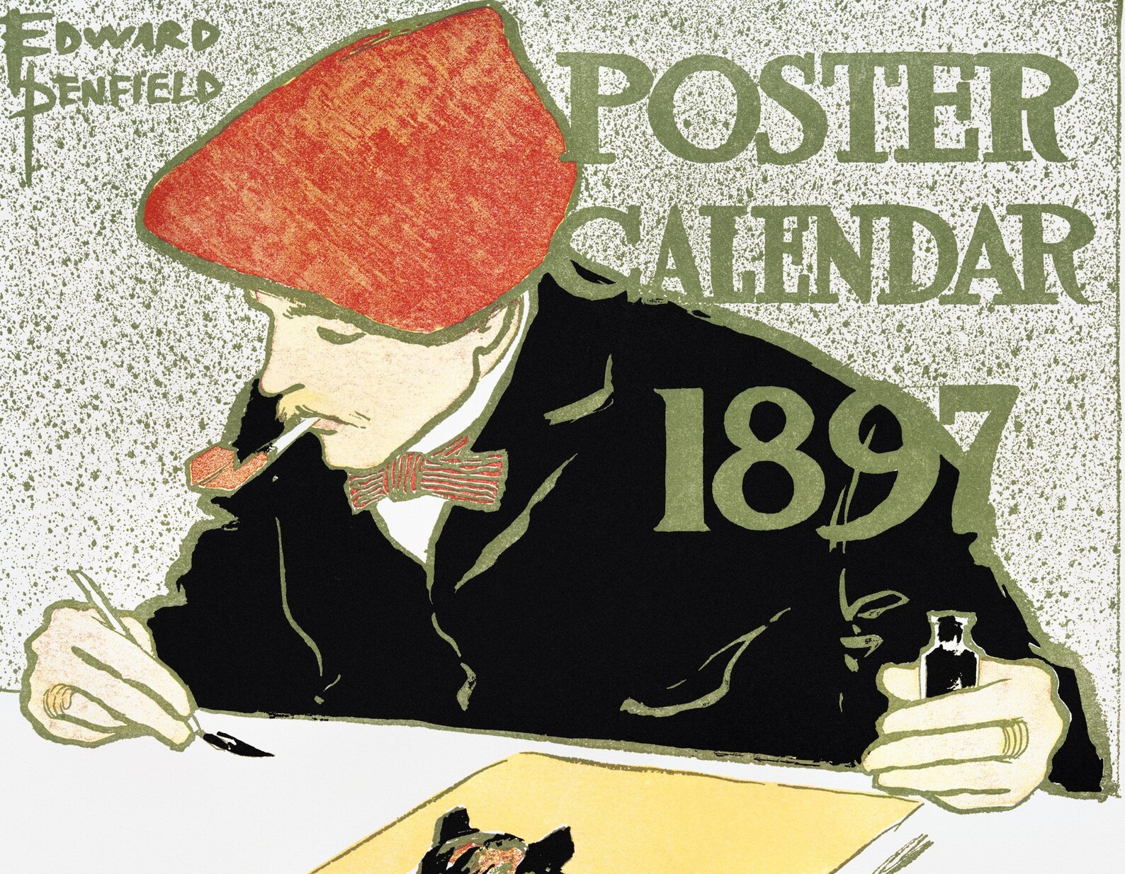 Vintage Poster Retro Calendar 1800s by Edward Penfield American Men ...