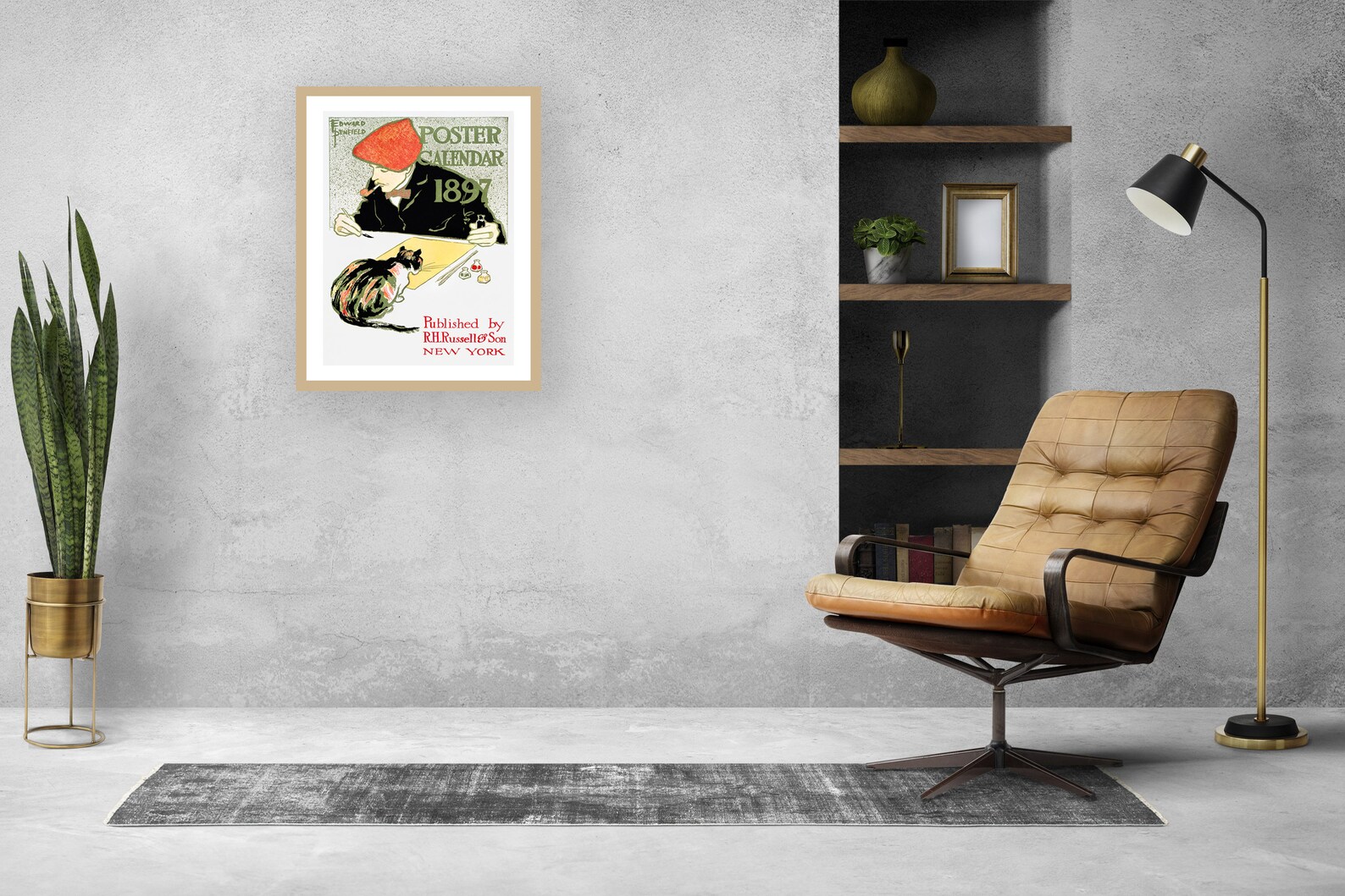 Vintage Poster Retro Calendar 1800s by Edward Penfield American Men ...