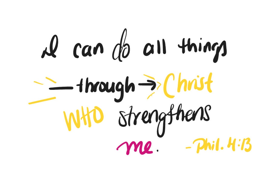 Philippians 4:13 | Encouragement Graphic - Etsy