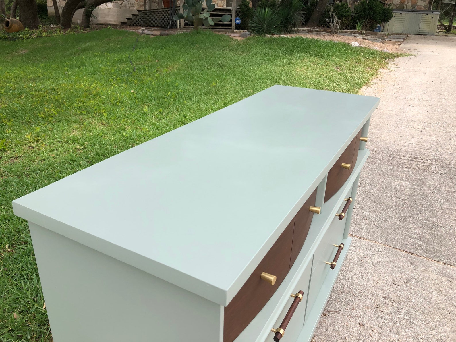 SOLD Refinished Mid Century Modern Sage / Green Dresser | Etsy