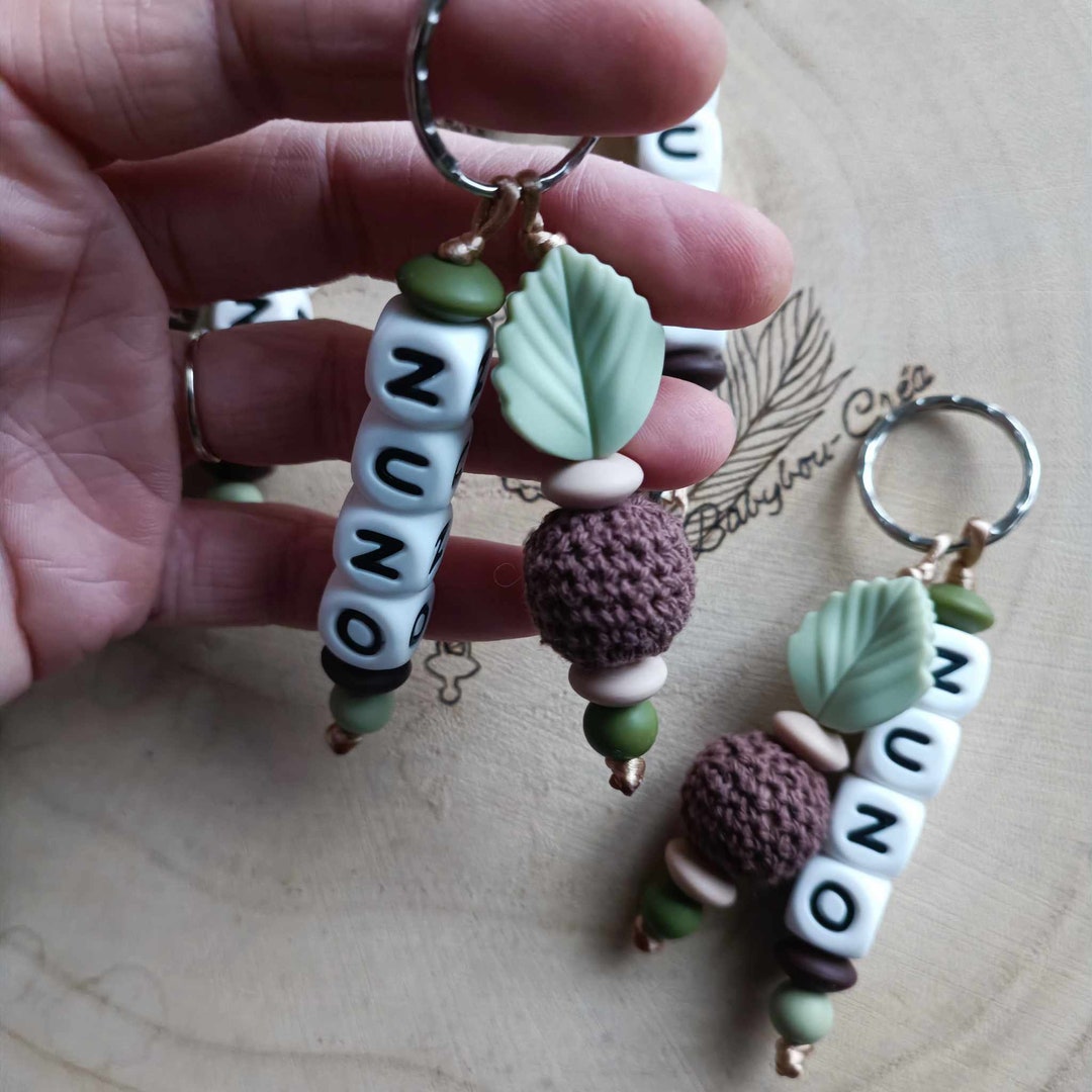 Personalized Keyring With First Names/sweet Words 100% Silicone Leaf ...