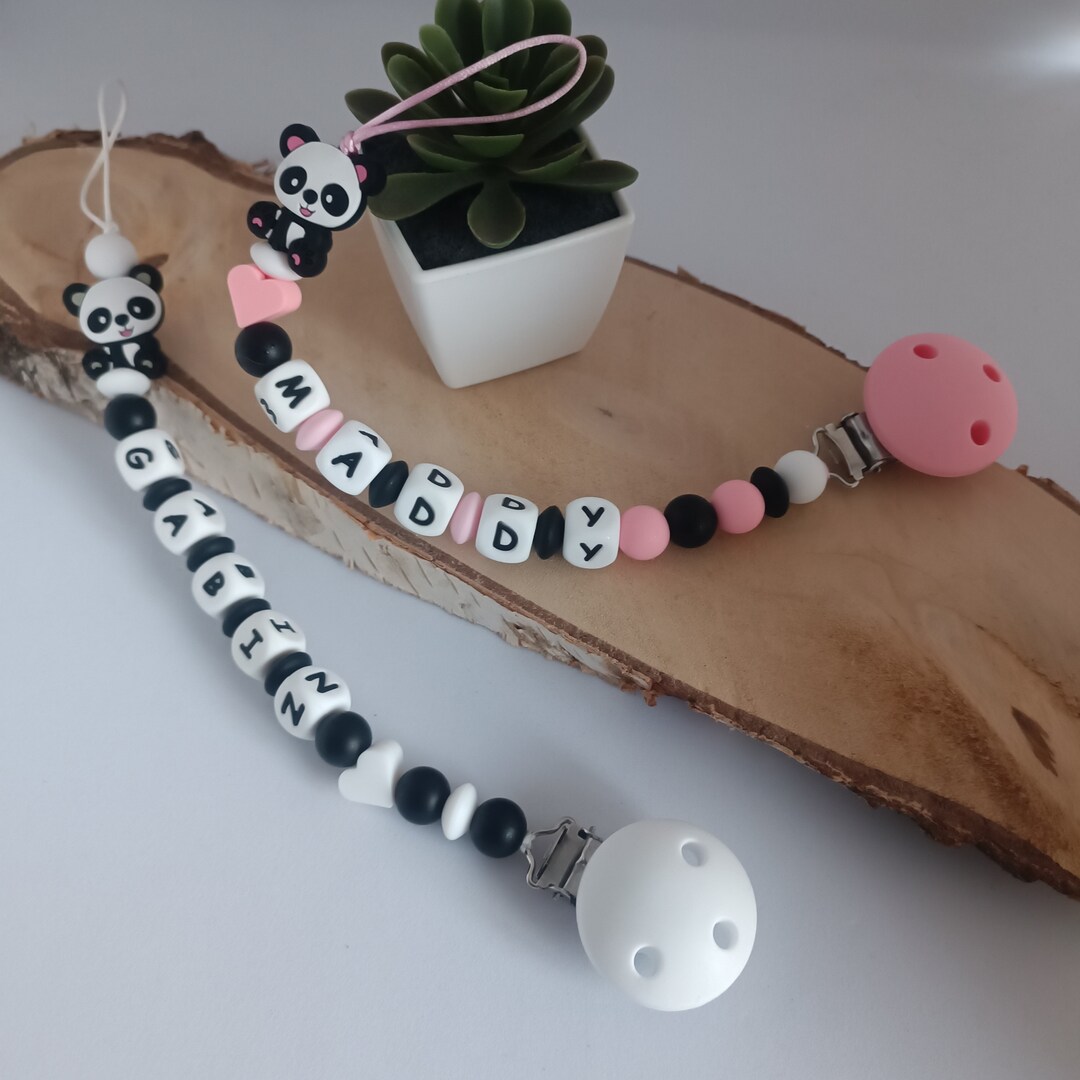 Personalized Panda Pacifier Clip 100% Silicone Pacifier Clip Tutute ...