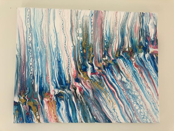 Abstract acrylic painting with glitter | Etsy