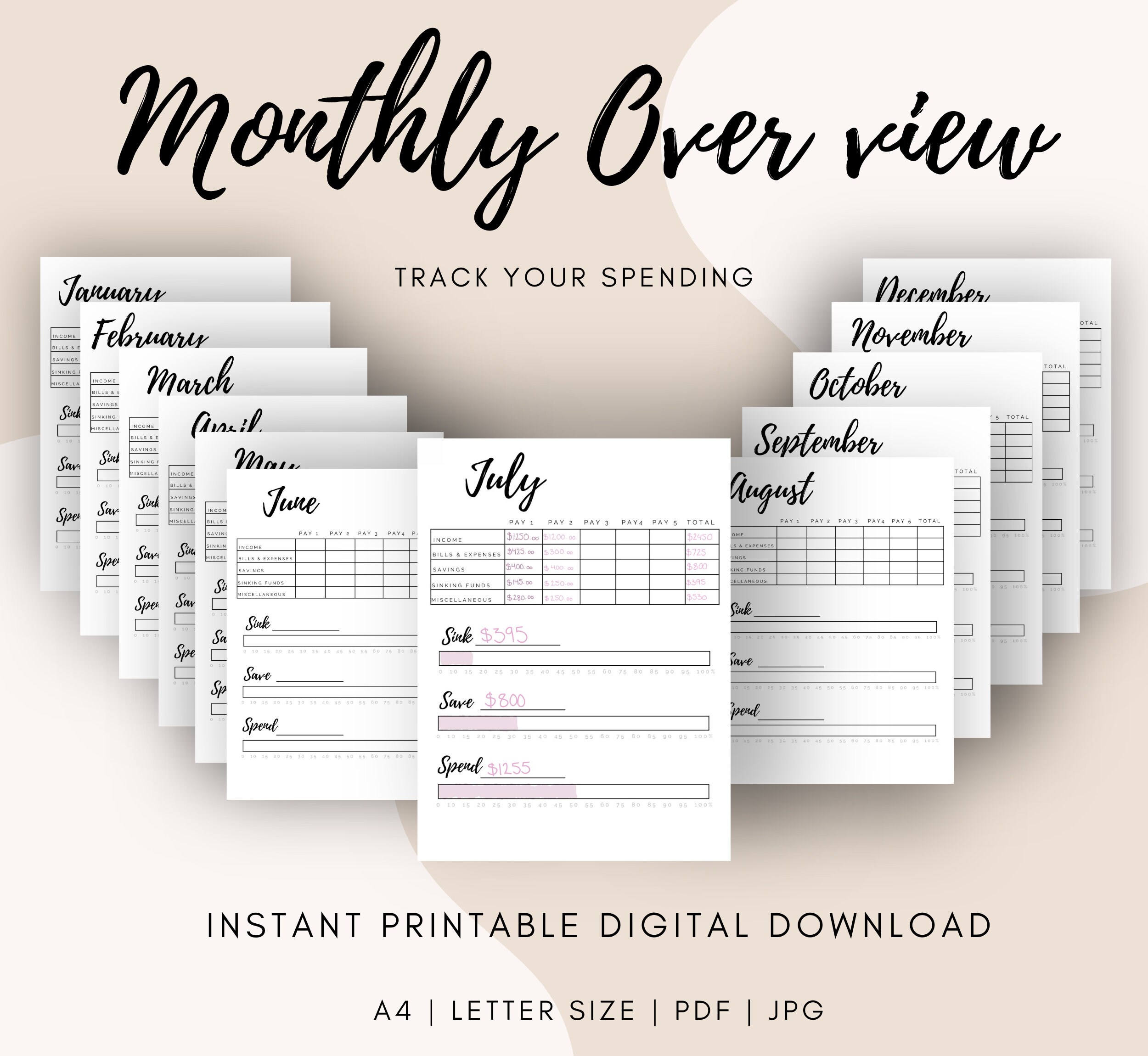 Printable Pay Check Budget Page | Finance Planner Printable | Monthly ...