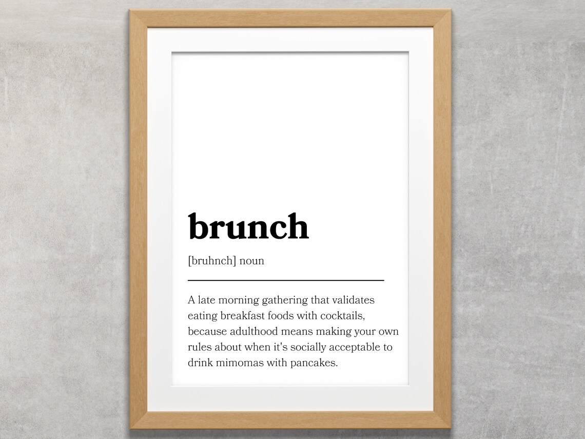 Brunch Wall Art | Definition Print | Dictionary Poster | Funny Food ...